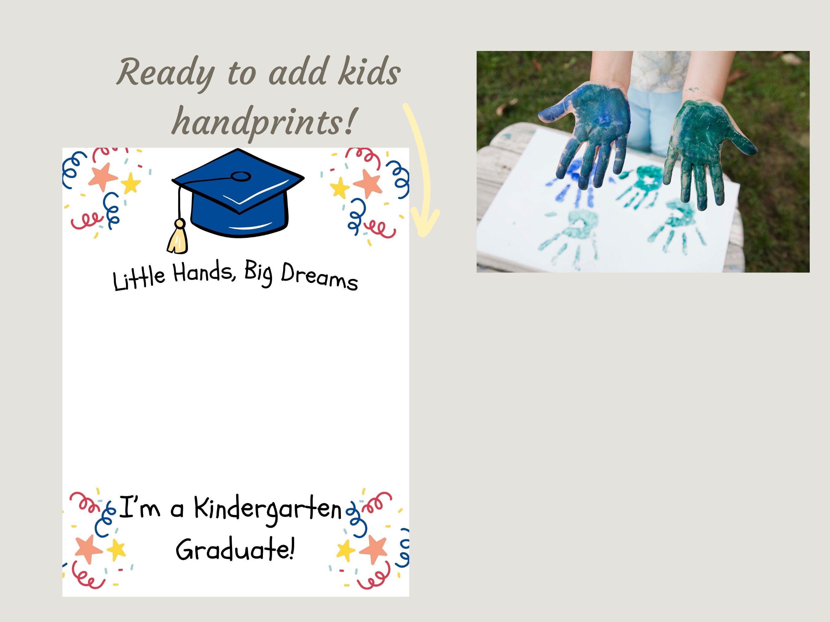 Kindergarten Graduation Handprint Craft Teacher Resource or Homeschool ...