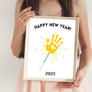 New Years Handprint Craft 2025 Kids Preschool or Daycare Activity ...