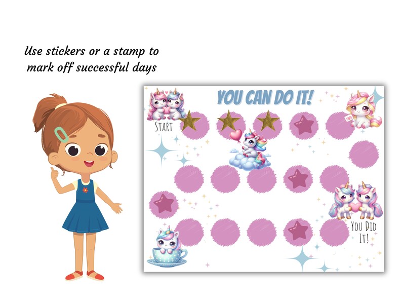 Unicorn Reward Chart Printable Tracker for Girls | Track Positive ...