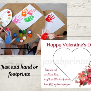 Valentine's Day Handprint Craft Printable Parent Grandparent Gift Baby ...