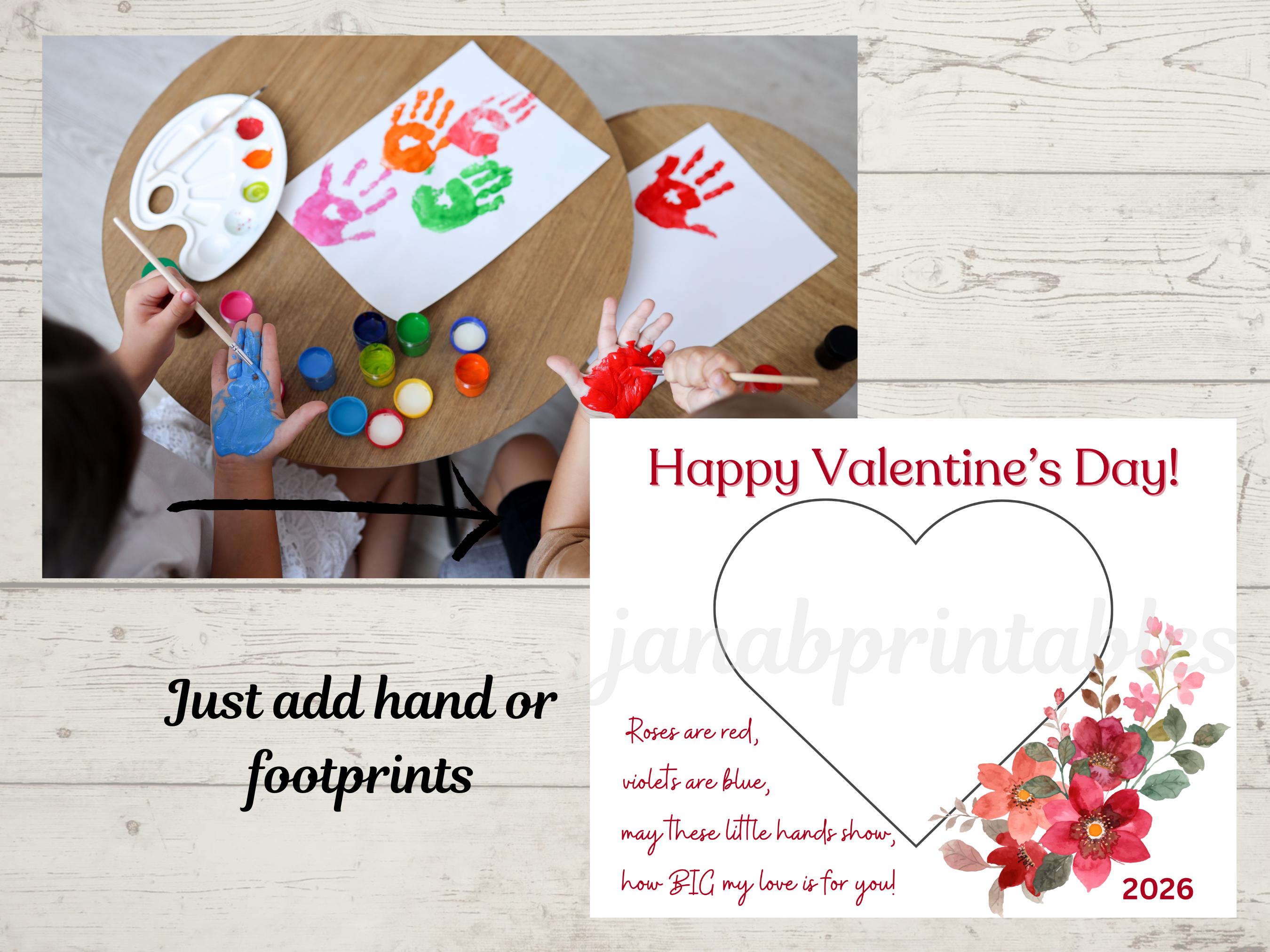Valentine's Day Handprint Craft Printable Parent Grandparent Gift Baby ...