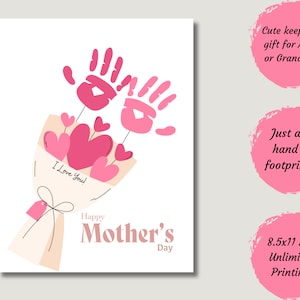Mother's Day Handprint Kids Craft Bundle Printable Gift for Mom ...