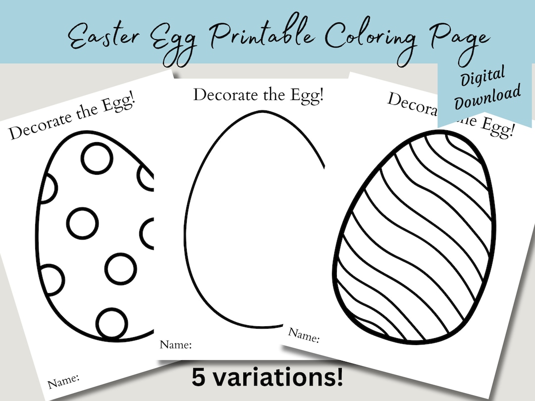 Easter Egg Coloring Page for Kids Printables - Fun for All Ages to ...