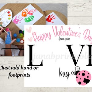 Valentine's Day Handprint Kids Craft Printable, Love Bug Parent Gift ...