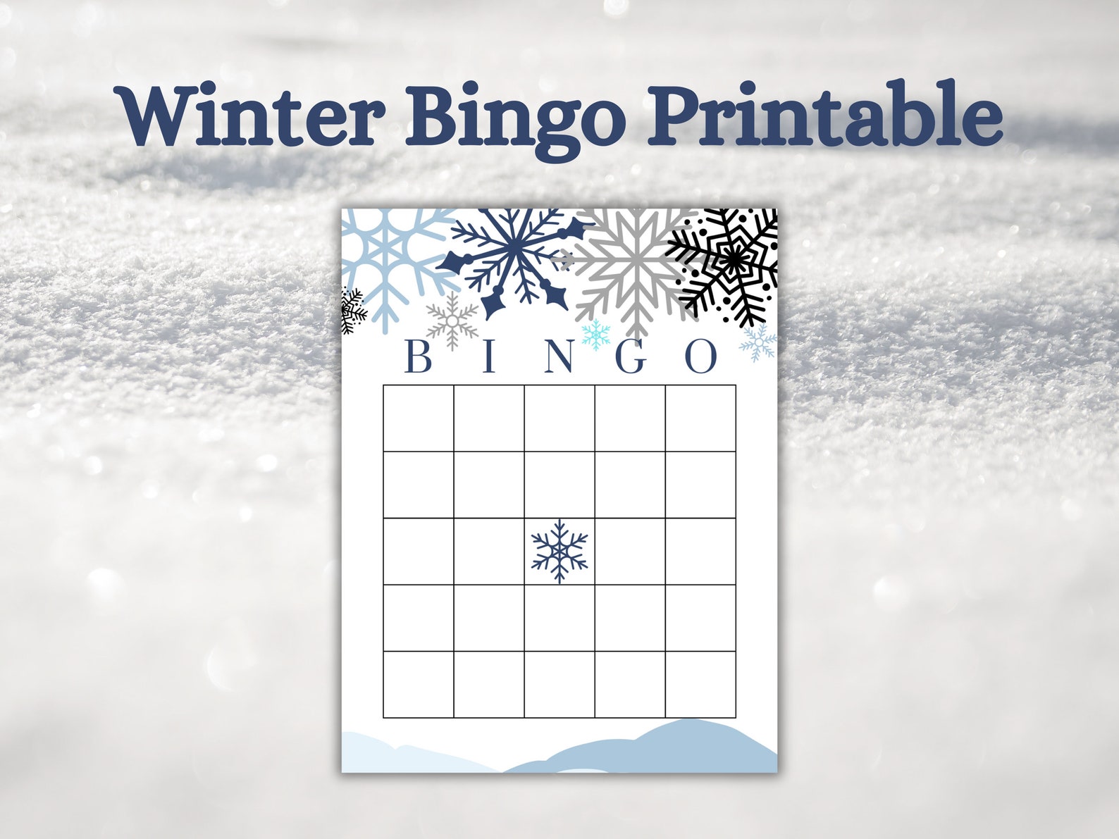 Winter Snow Bingo Printable for Holiday Group Gathering - Easy ...