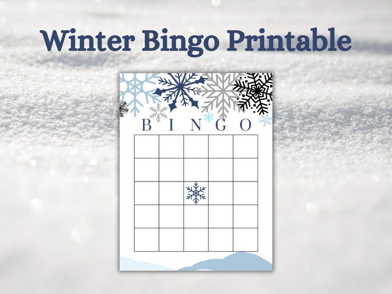 Winter Snow Bingo Printable for Holiday Group Gathering - Easy ...