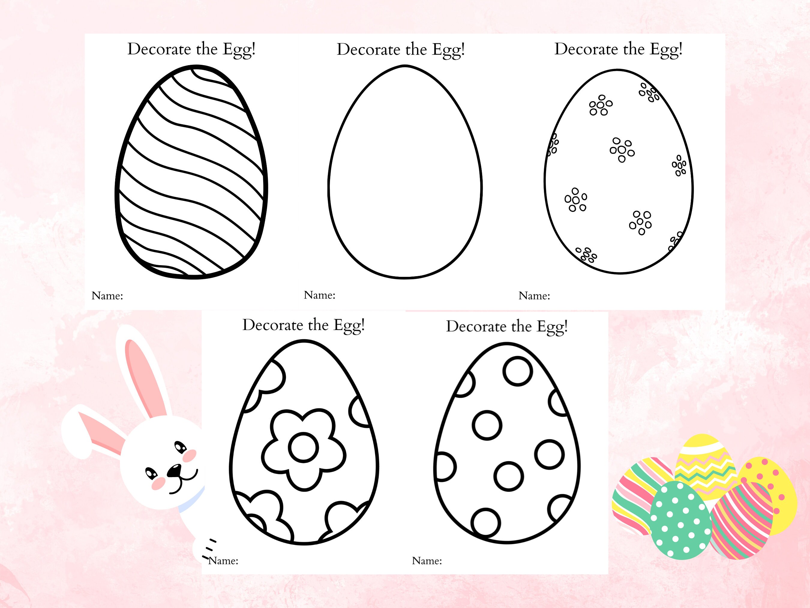 Easter Egg Coloring Page for Kids Printables - Fun for All Ages to ...