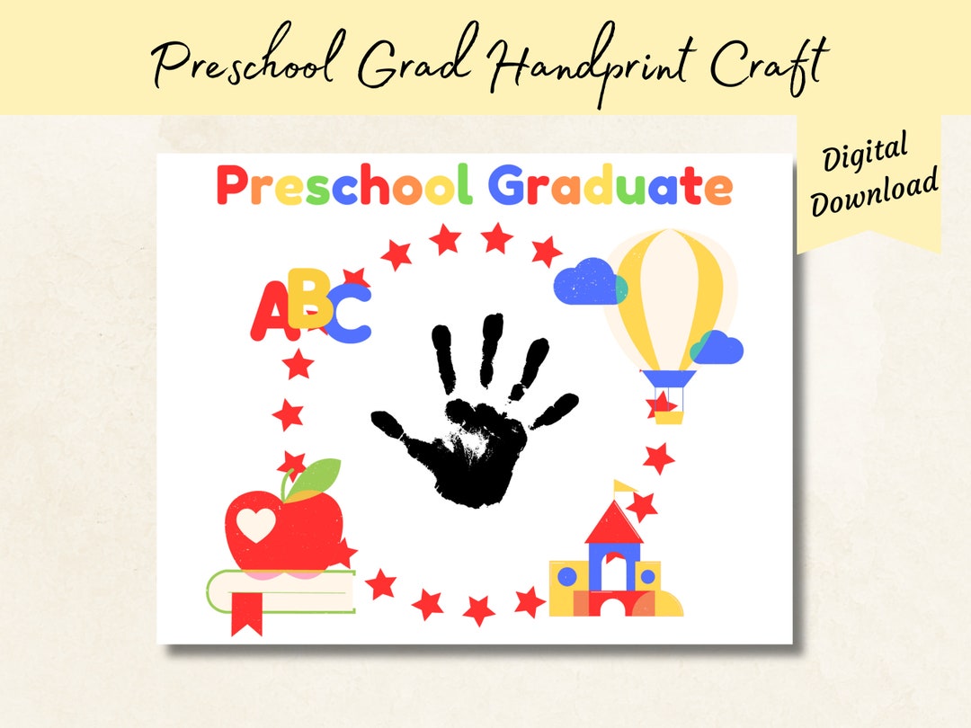 Preschool Grad Handprint Craft Teacher Resource or Homeschool Activity ...