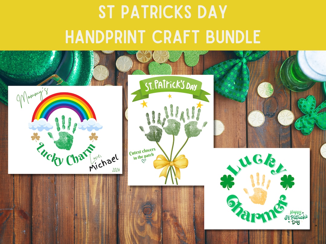 St Patrick's Day Handprint Craft Bundle, Preschool Keepsake Art (PDF ...