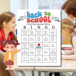 Back to School Bingo Game Printable for Kids | Get to Know You Ice ...