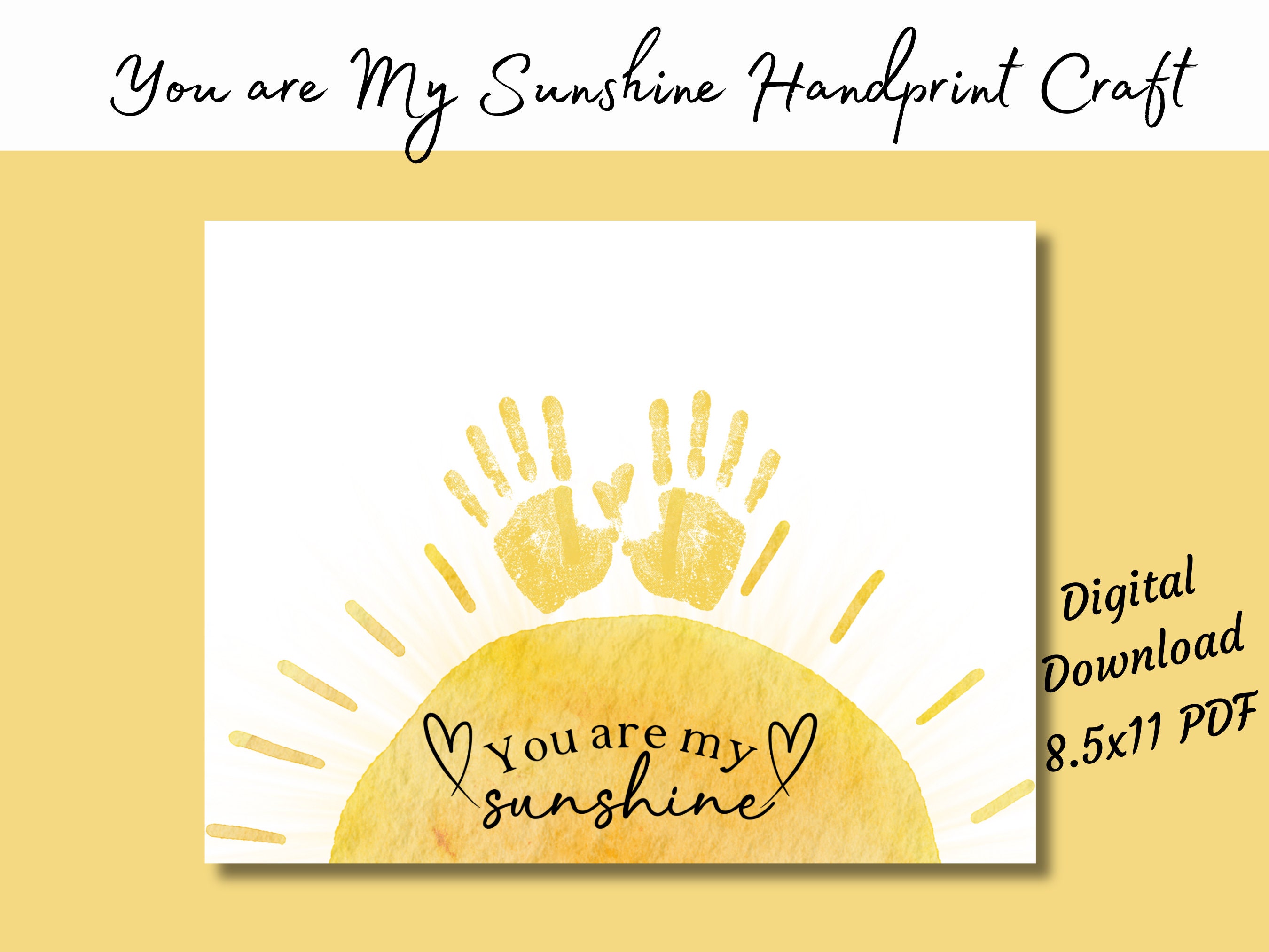 Kids You Are My Sunshine Handprint Classroom Craft for Teachers Parent ...