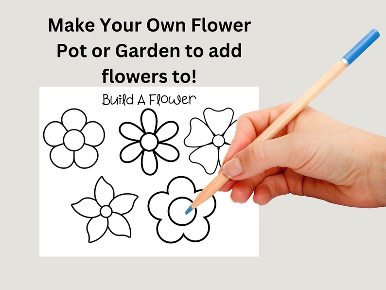 Kids Flower Craft Spring Printable Build a Flower - Preschool Paper ...