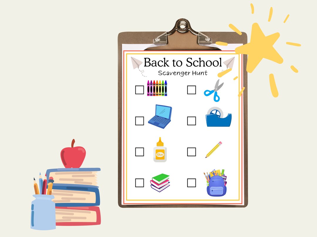 Back to School Scavenger Hunt Printable for Kids - Classroom Game Back ...