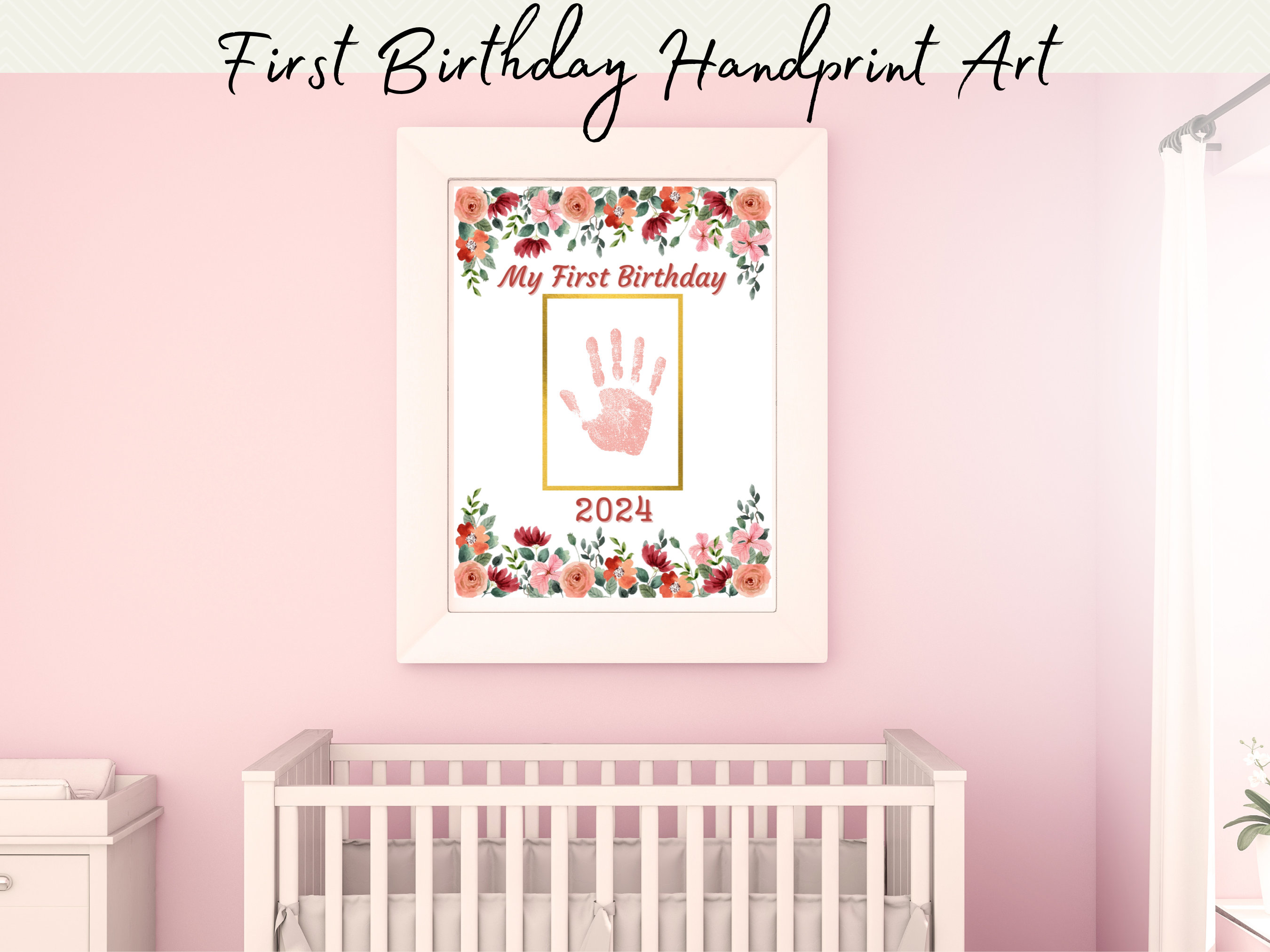 First Birthday Handprint Craft Keepsake Memory Birthday Handprint Gift ...
