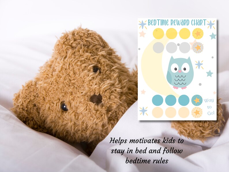 Owl Kids Bedtime Chart Printable Tracker, Stay in Bed Reward Chart for ...