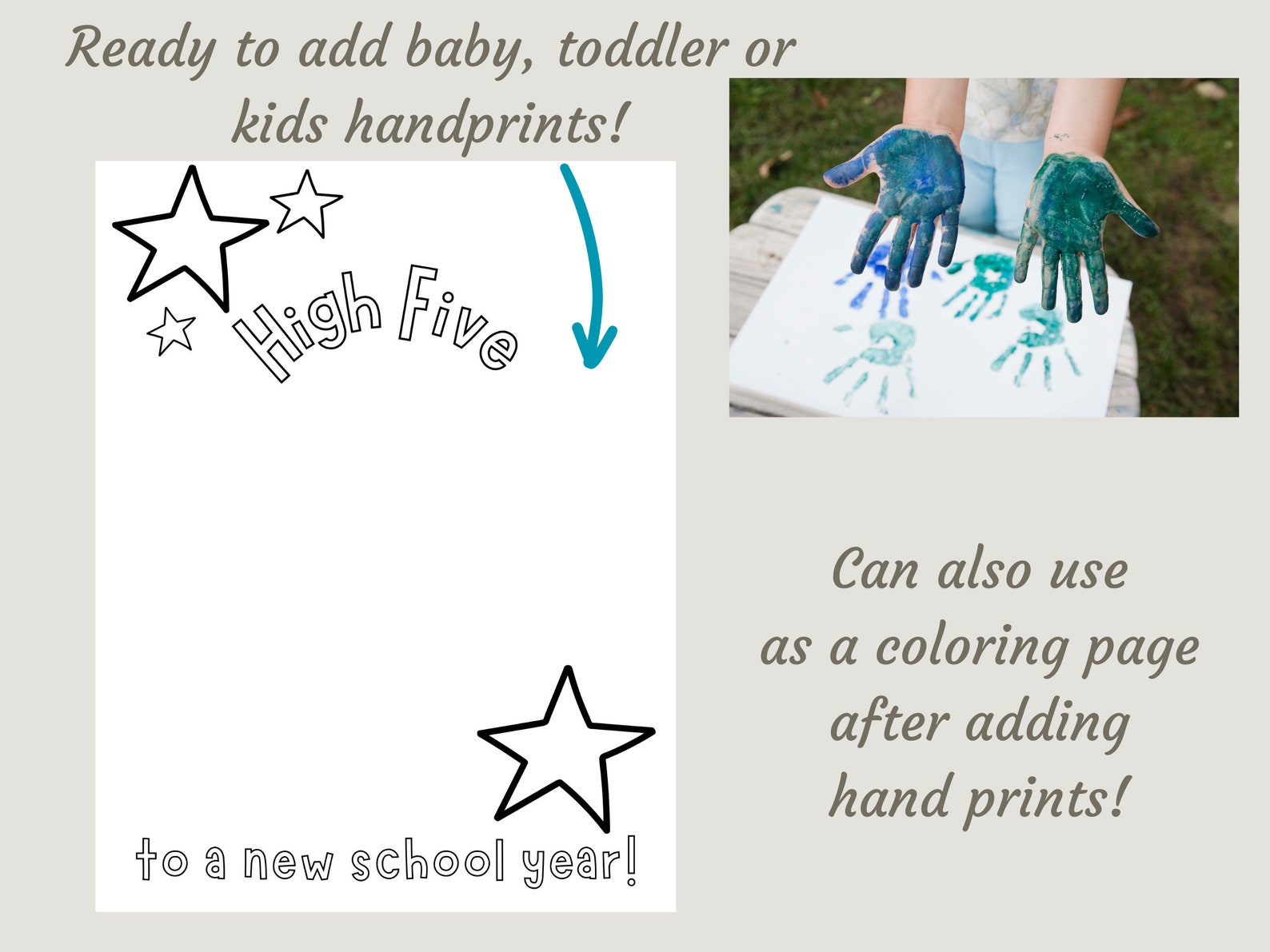 Back to School High Five Handprint Craft for Kids - Fun First Day of ...