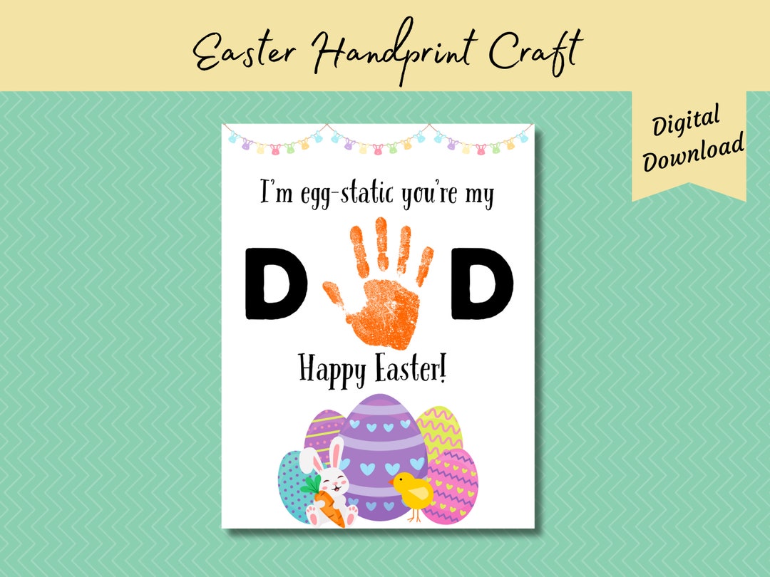 Easter Kids Handprint Craft Activity for Dad | Teachers Resource DIY ...
