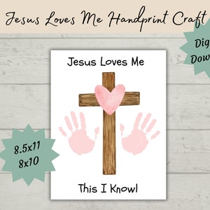 Church Kids Craft Jesus Loves Me Kids Handprint Activity for Daycare ...