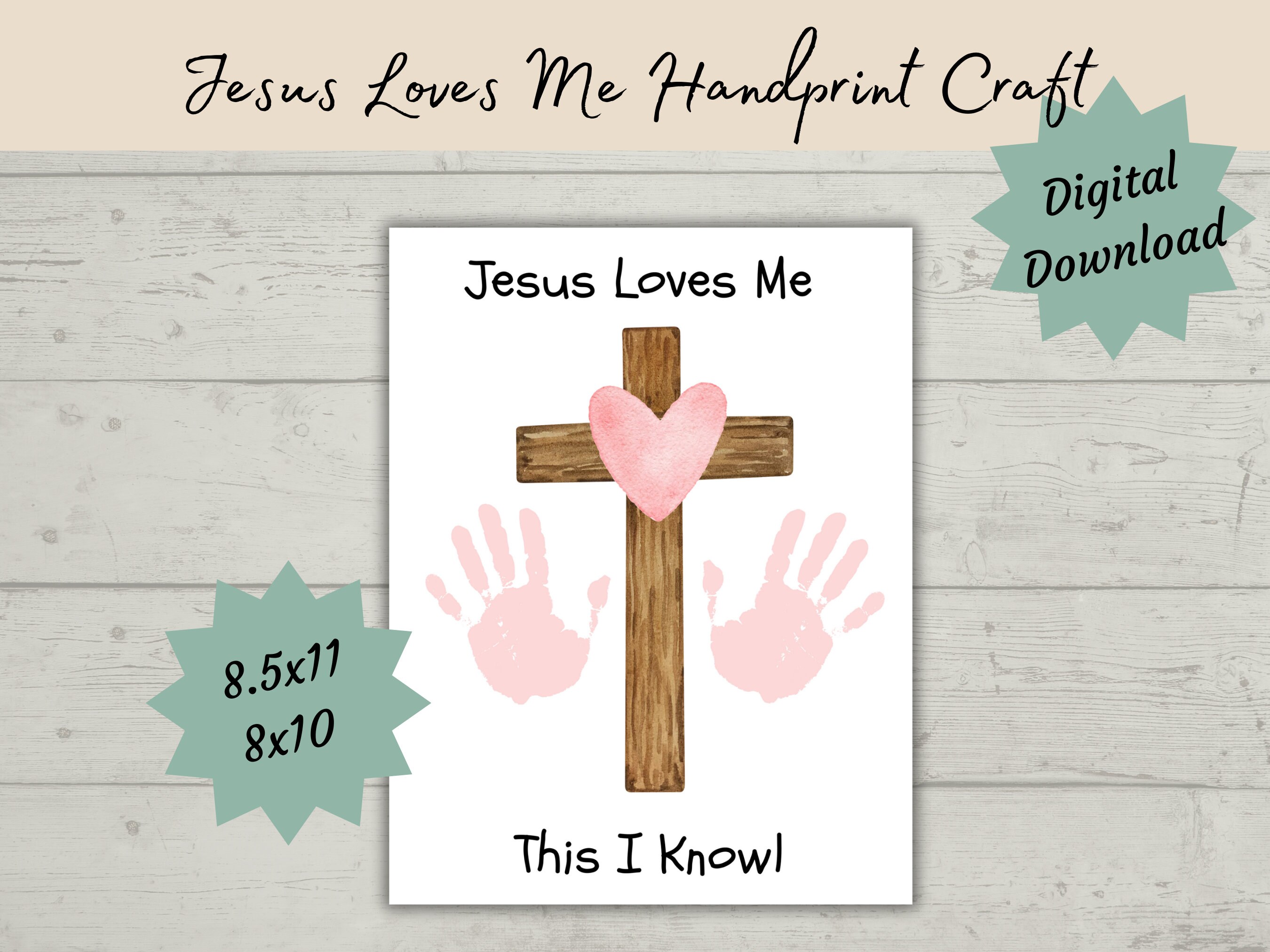 Church Kids Craft Jesus Loves Me Kids Handprint Activity for Daycare ...