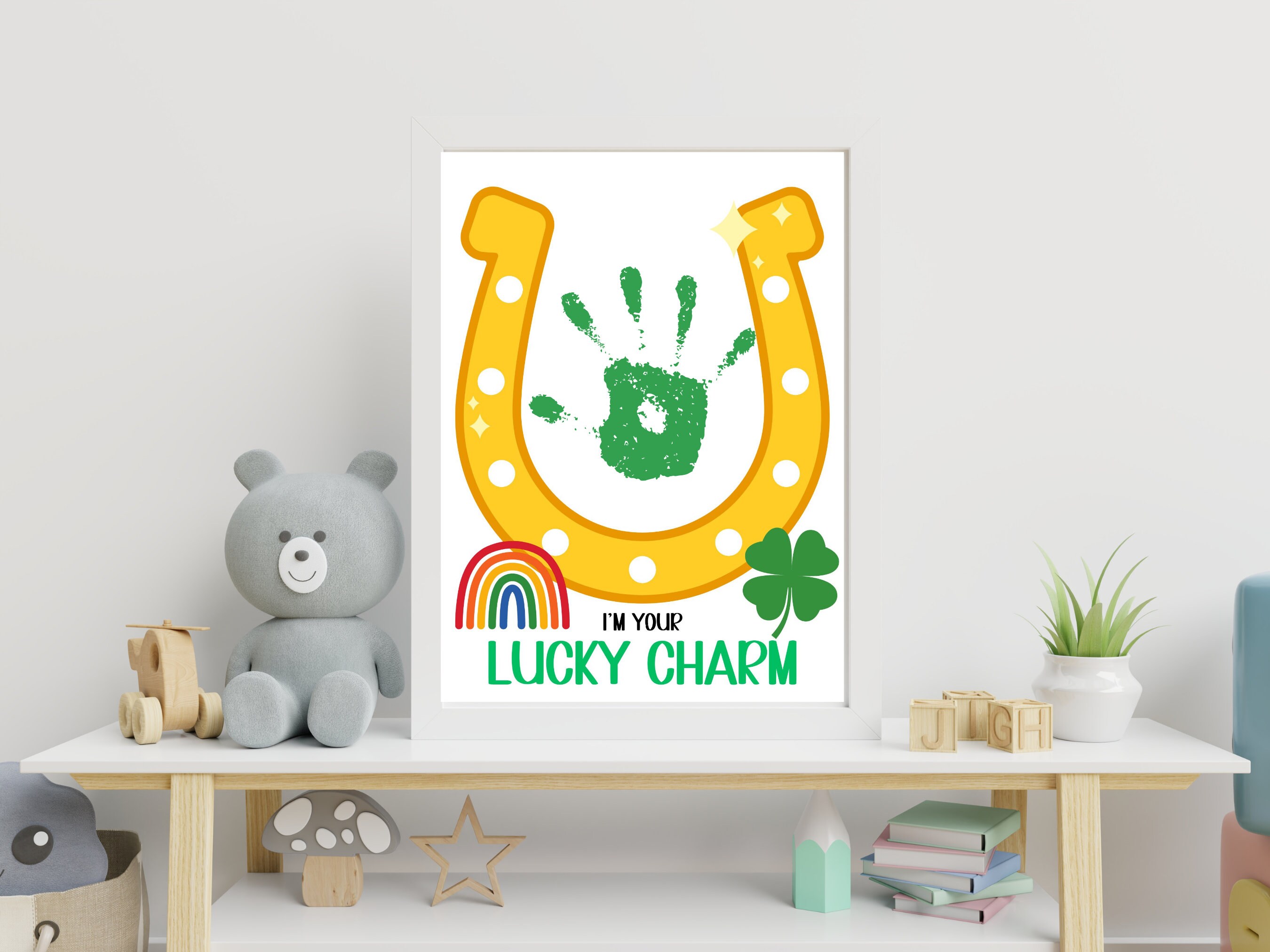 St Patricks Day Handprint Craft Lucky Charm Printable Daycare ...