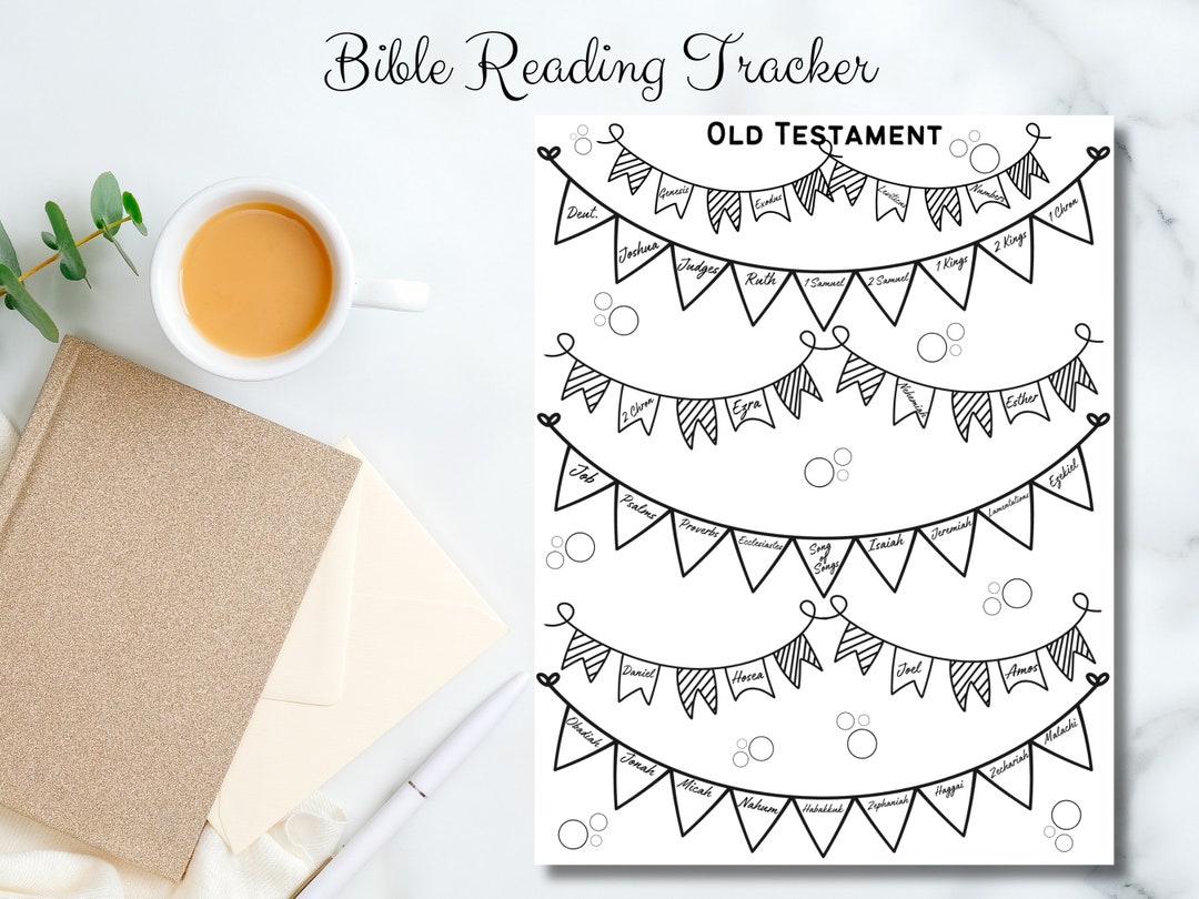 Books of the Bible Reading Tracker Bookshelf Printable Bible in a Year ...