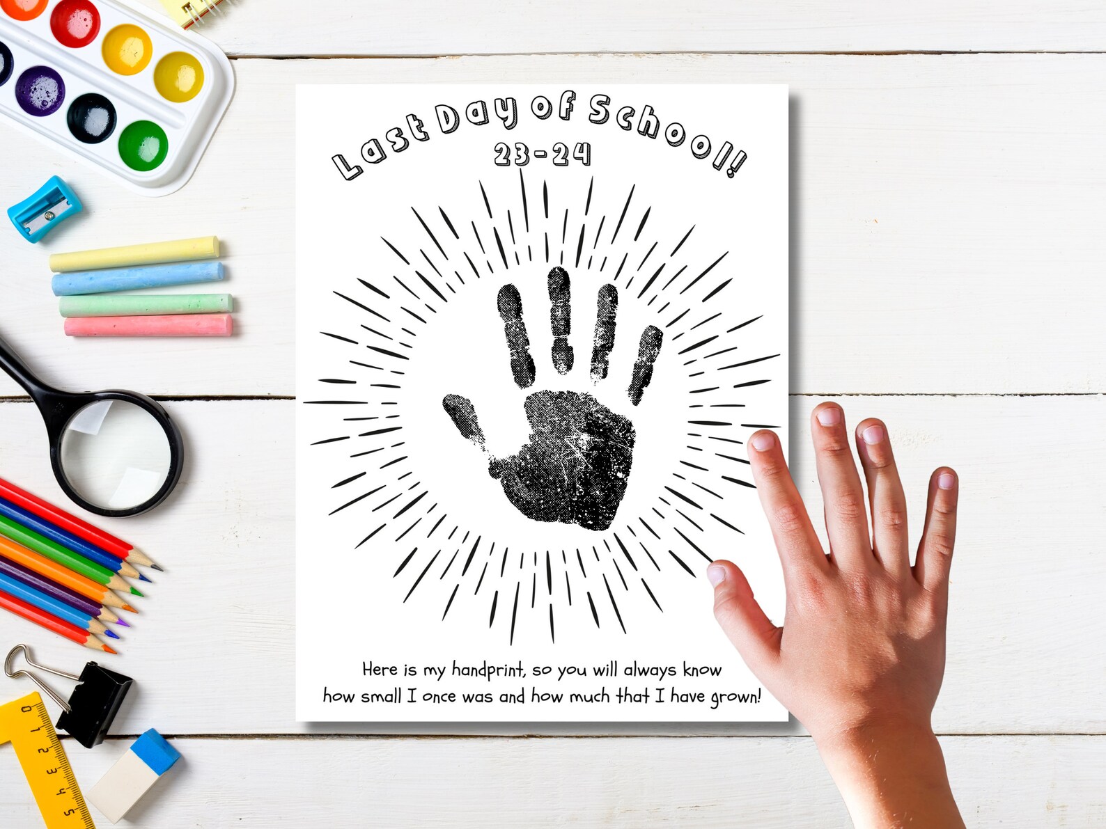 Last Day of School Handprint Craft Printable for Kids Cute End of the ...