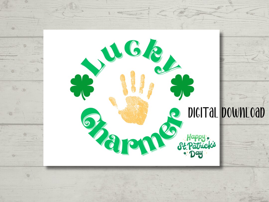 Kids St Patricks Day Handprint Craft Printable Parent Gift Keepsake ...