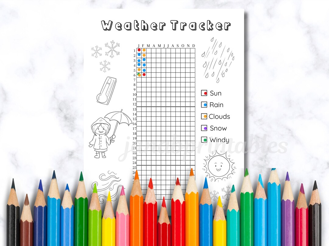Weather Tracker Printable Activity for Kids at School or Home, Teacher ...