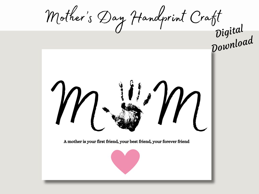 Mothers Day Handprint Craft Printable | Gift for Mom From Baby, Toddler ...