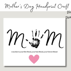 Mothers Day Handprint Craft Printable | Gift for Mom From Baby, Toddler ...