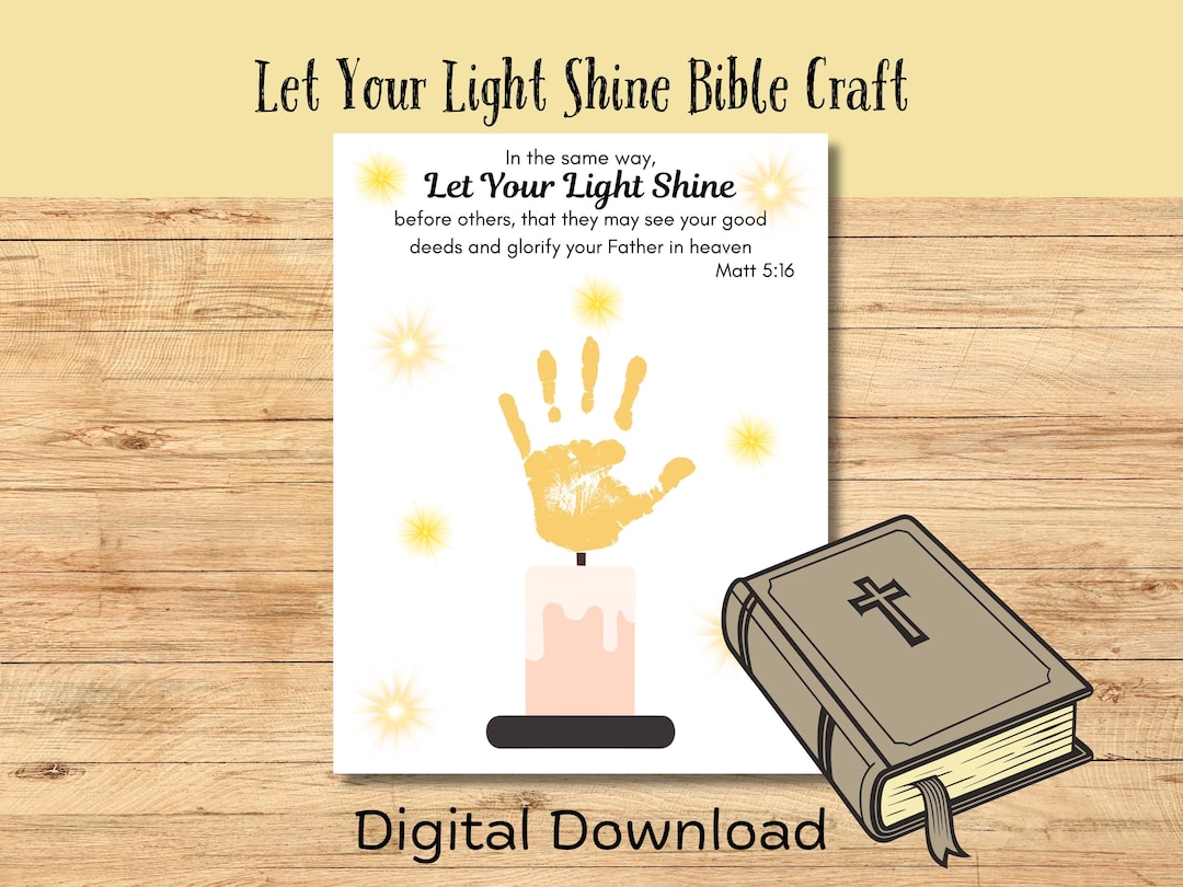 Bible Handprint Craft, Let Your Light Shine, Sunday School (digital ...