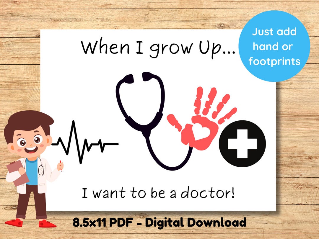 Doctor Handprint Craft: 'when I Grow Up' Activity (digital Download ...