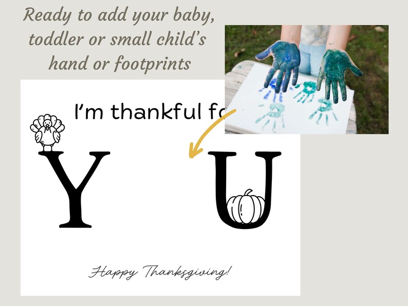 Thankful Handprint Thanksgiving Craft: Kids Art Activity (PDF Download ...