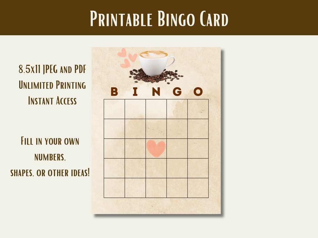 Printable Blank Bingo Sheet: DIY Bingo Card (digital Download) - Etsy
