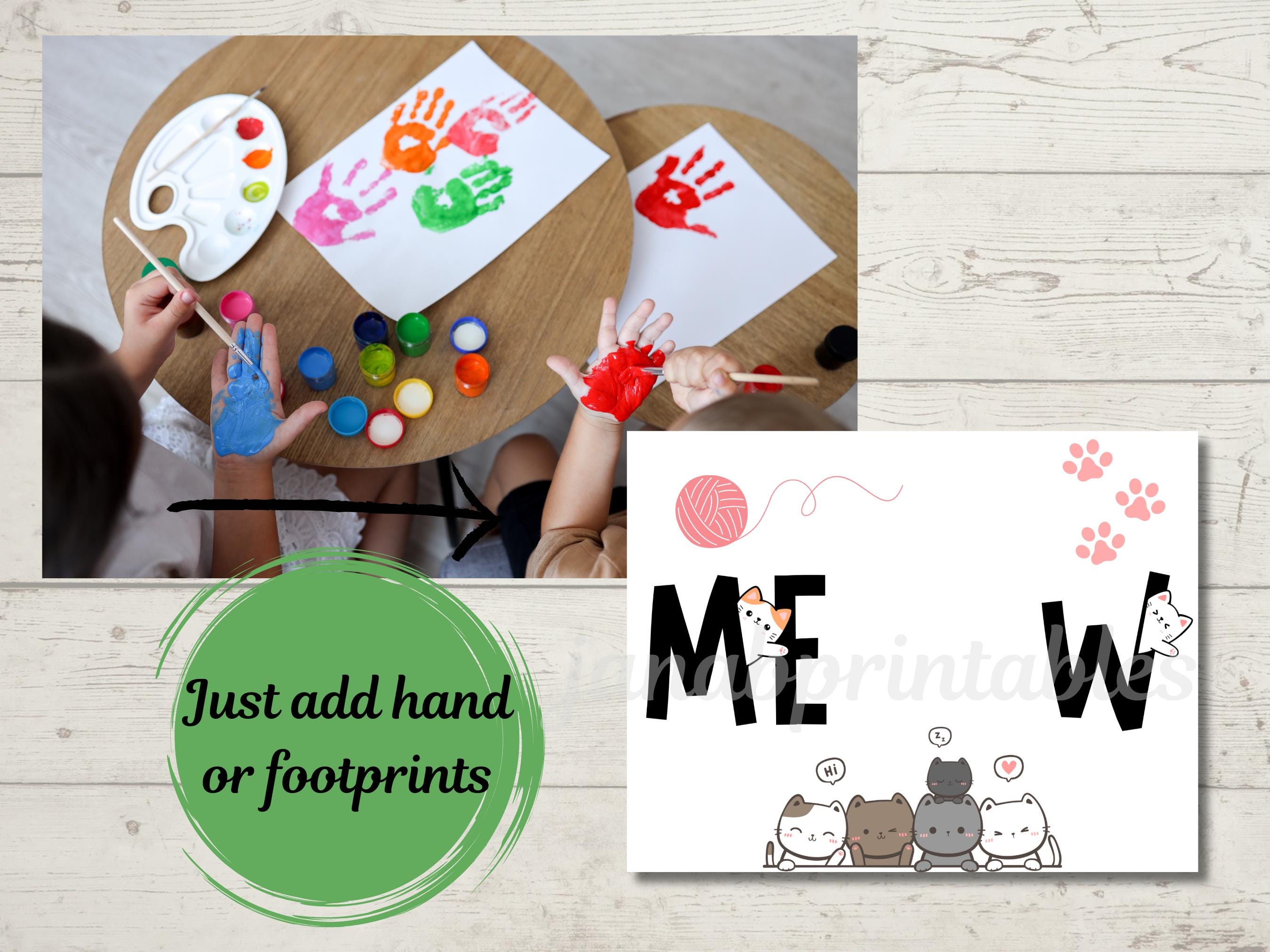 Kitty Cat Handprint Birthday Party Craft: Kids Art Activity (PDF) - Etsy