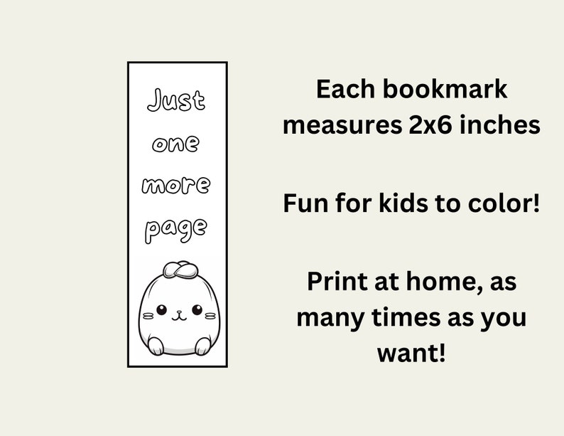 Kids Squish Stuffie Printable Coloring Bookmarks Set of 4 Cute ...