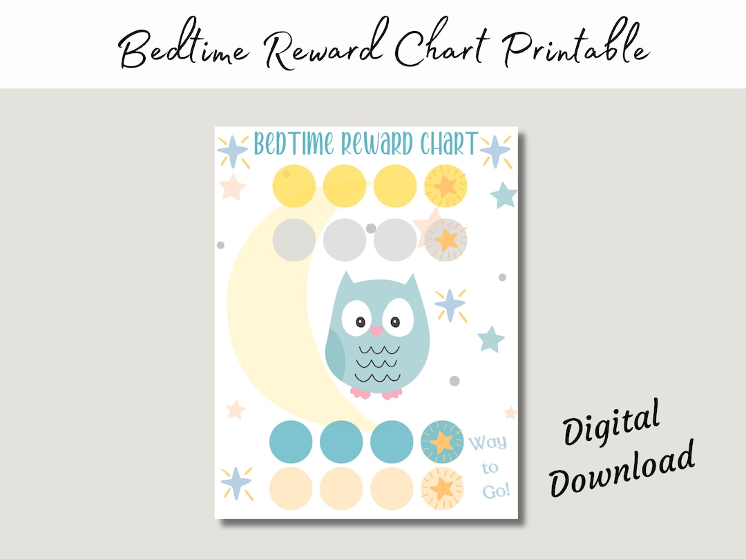 Kids Bedtime Routine Chart Printable Tracker, Stay in Bed Reward Chart ...
