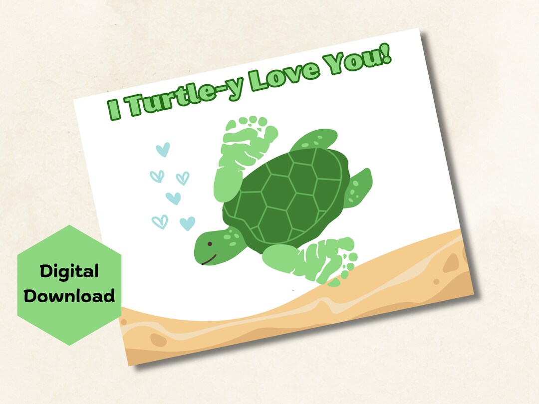 Turtle Handprint Craft Gift for Mom or Dad | Activity for Baby Toddler ...