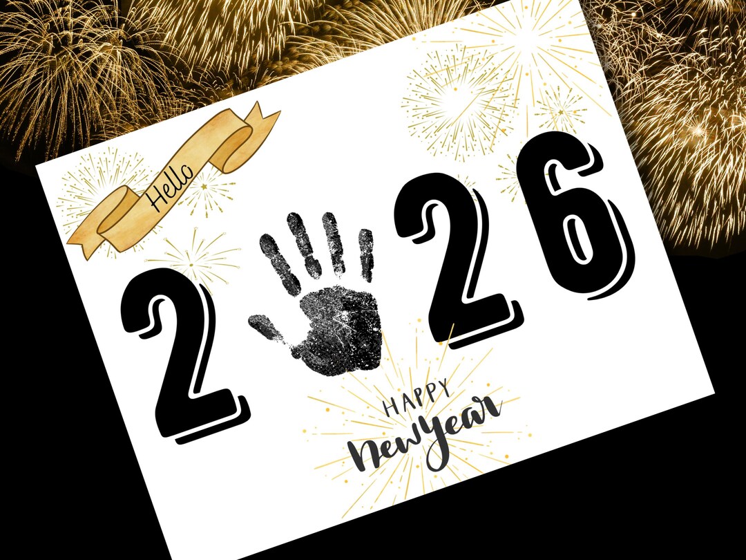 New Years Eve Handprint Craft Printable for Kids, Digital Download - Etsy