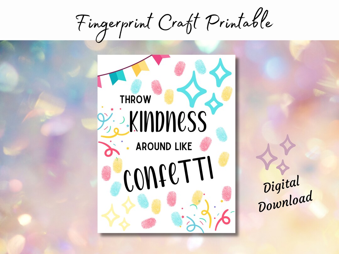 Kindness Craft Printable Classroom Birthday Party Activity Throw ...