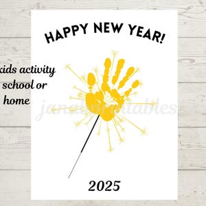 New Years Handprint Craft 2025 Kids Preschool or Daycare Activity ...
