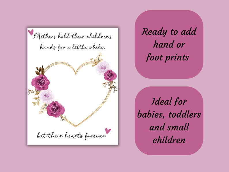 Mothers Day Kids Handprint Craft Printable Gift for Mom From Baby ...