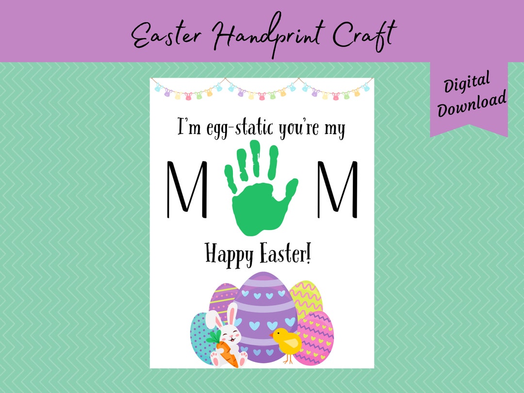 Easter Kids Handprint Classroom Craft for Teachers Mom Gift Keepsake ...