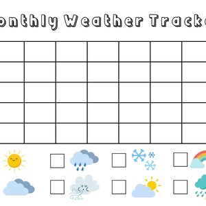 Classroom Weather Tracker Monthly Printable Weather Calendar Tracker ...