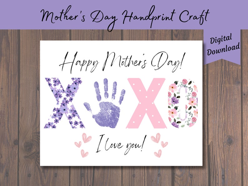 Kids Mother's Day Craft Handprint Gift for Mom | Printable Classroom ...