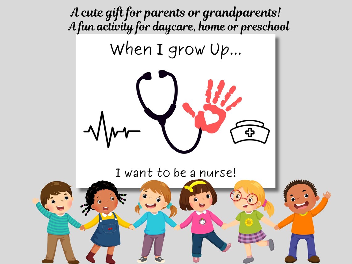 Kids Nurse Handprint Craft: 'when I Grow Up' Activity (digital Download ...