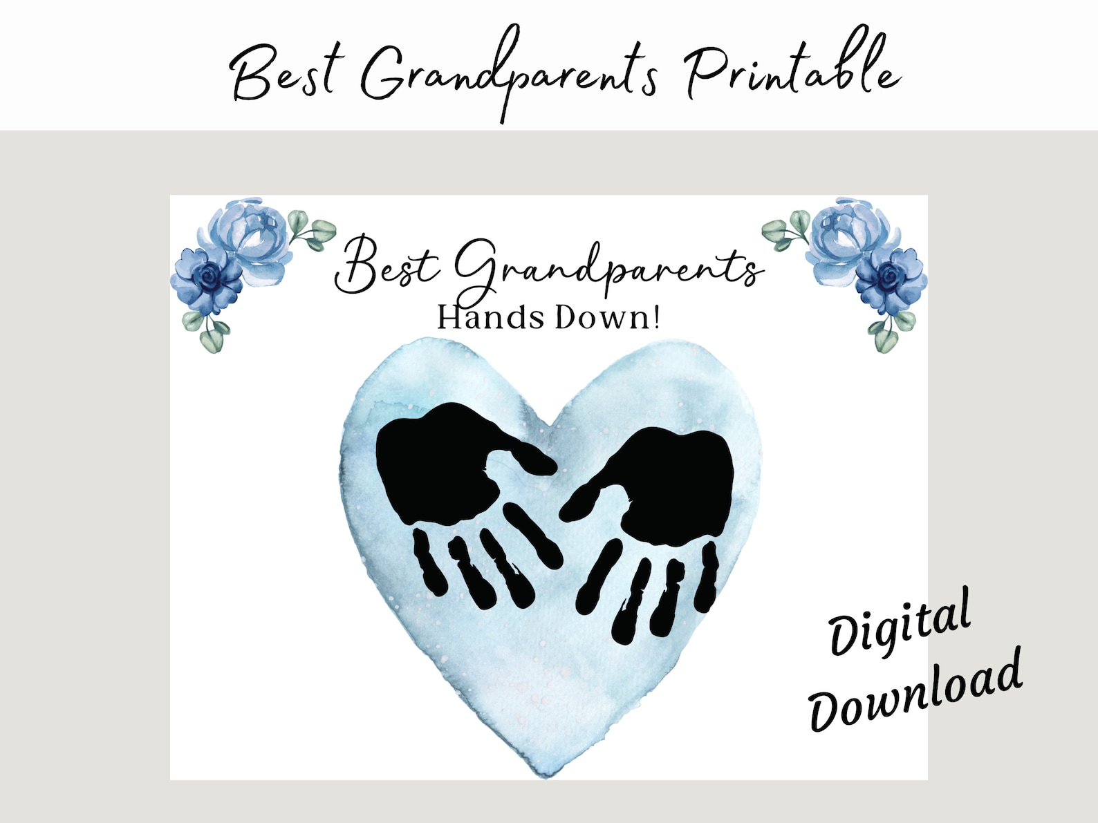 Grandparents Day Printable Handprint Craft Activity, Gift for Grandma ...