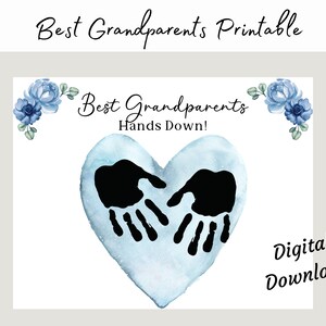 Grandparents Day Printable Handprint Craft Activity, Gift for Grandma ...