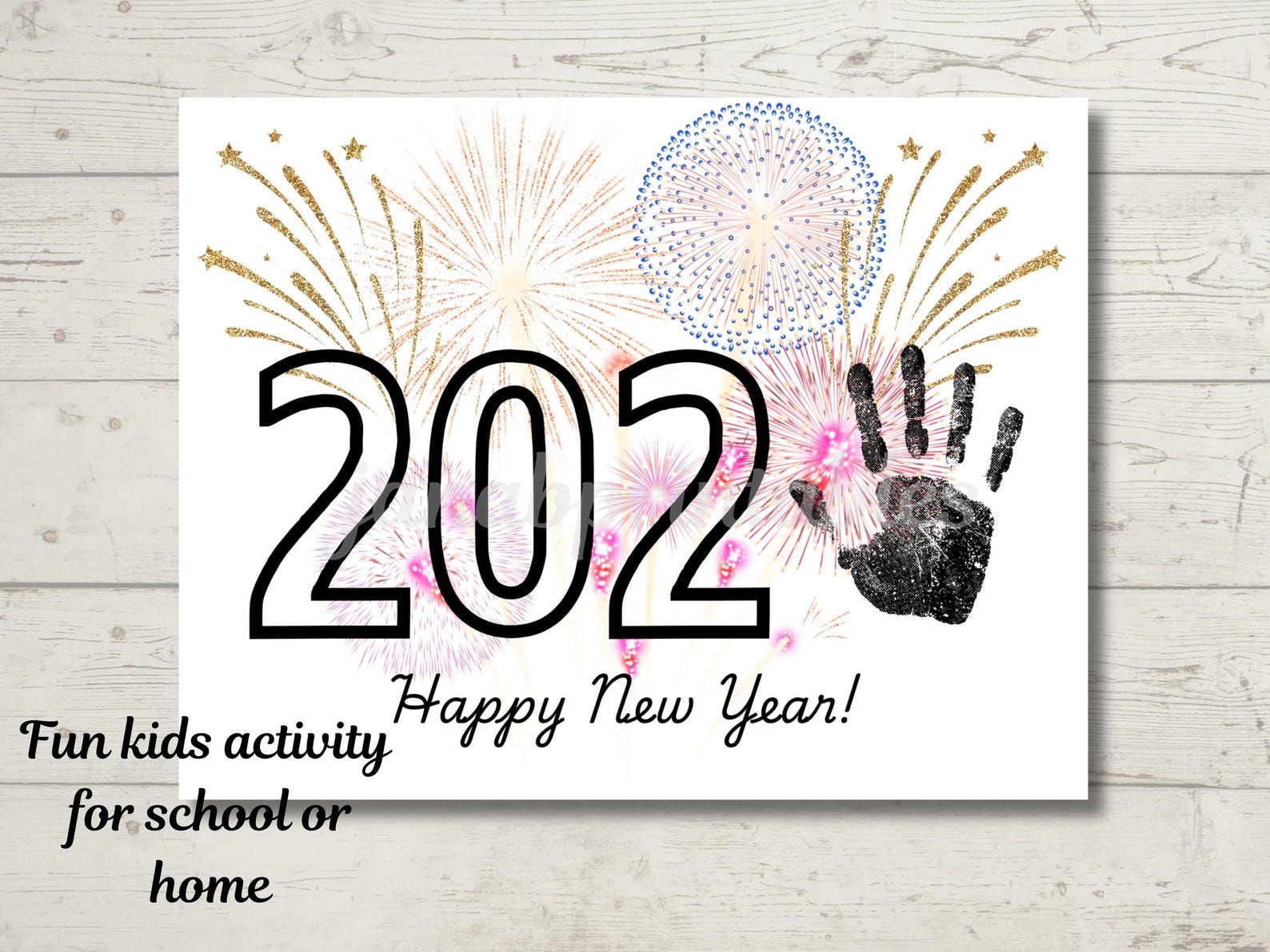 New Years Handprint Craft | 2025 Kids Preschool or Daycare Activity ...