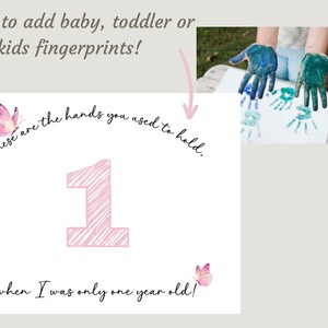 Girl Birthday Handprint Craft Printable - Birthday Milestone Craft ...